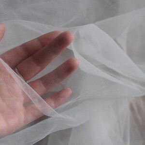 Off White Soft Tulle Fabric by the Yard, Soft Netting Mesh Fabrics for ...