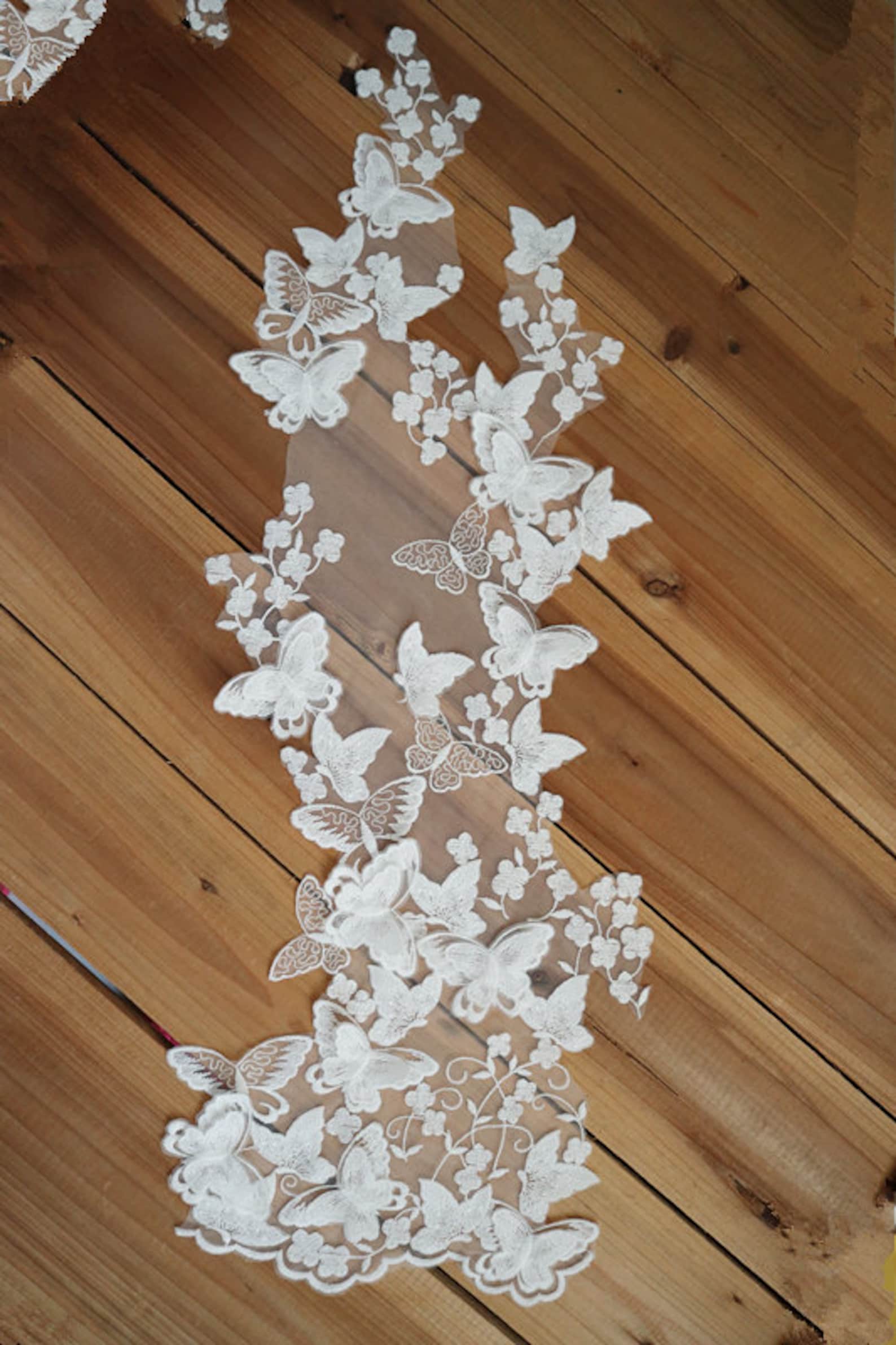 Off White Butterfly Embroidered Lace Applique 3d Butterflies | Etsy