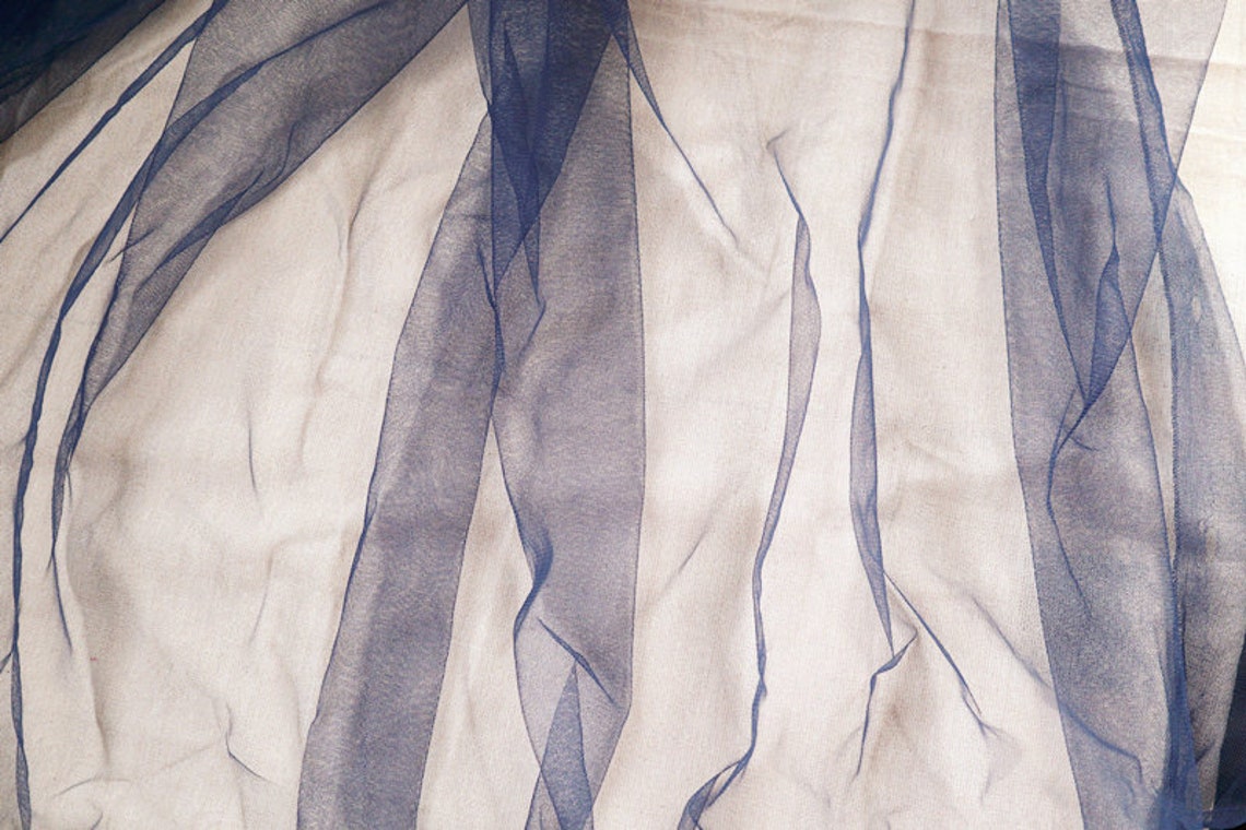 Navy/ dark blue tulle fabric by the yard very good quality | Etsy