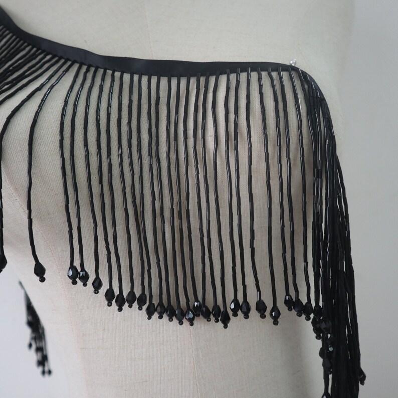 Black Heavy Bead Fringe Trim for Haute Couture Handmade Bead - Etsy