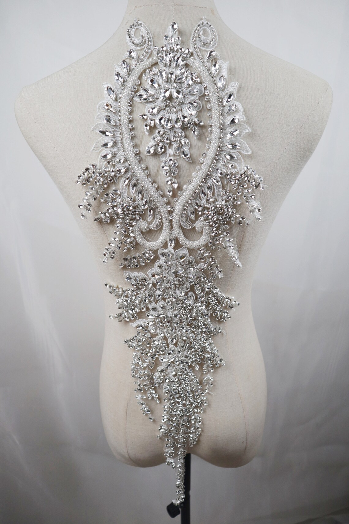 Big silver rhinestone applique handcraft rhinestone | Etsy