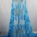 Lake Blue Embroidered Lace Fabric, Lanverdar Purple Embroidery Floral ...