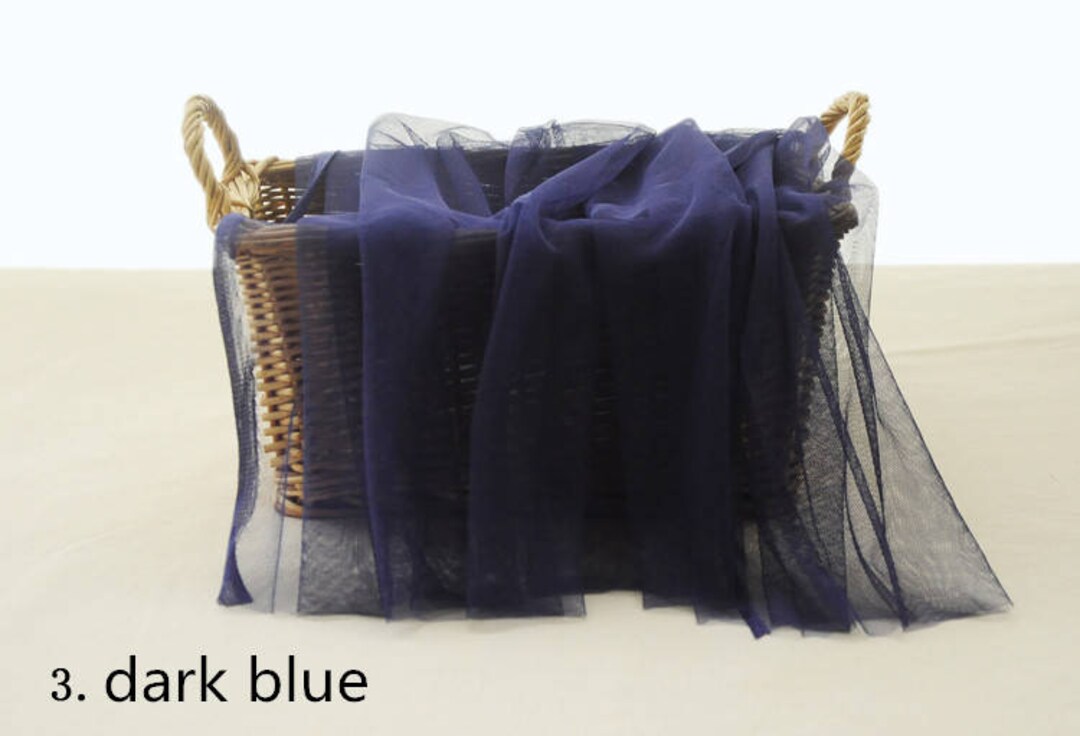 Dark Blue Netting Mesh Fabric, Navy Blue Tulle Fabric by the Yard ...