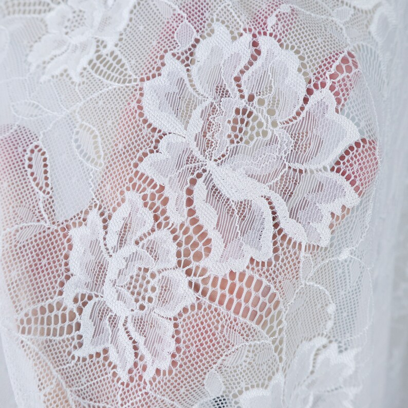 Quality Ivory White 4-way Stretch Lace Fabric White Elastic - Etsy