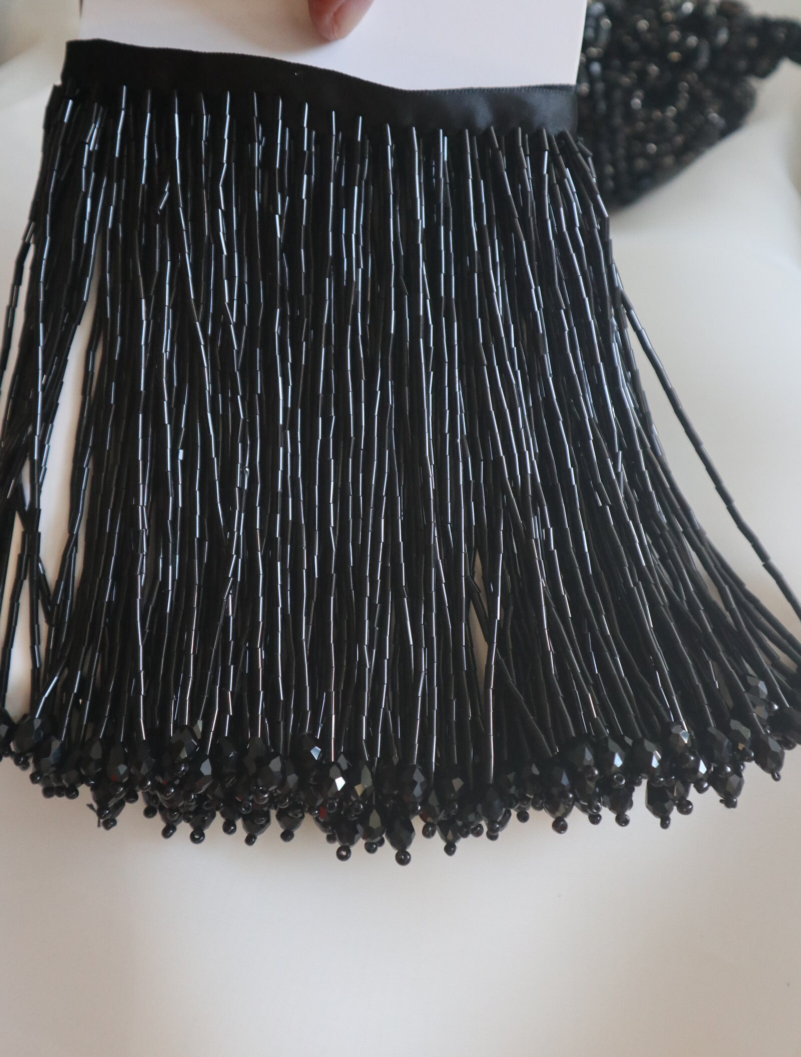 Black Heavy Bead Fringe Trim for Haute Couture Handmade Bead - Etsy