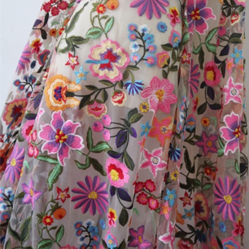 Multi Colors Heavy Embroidered Floral and Butterfly Lace - Etsy