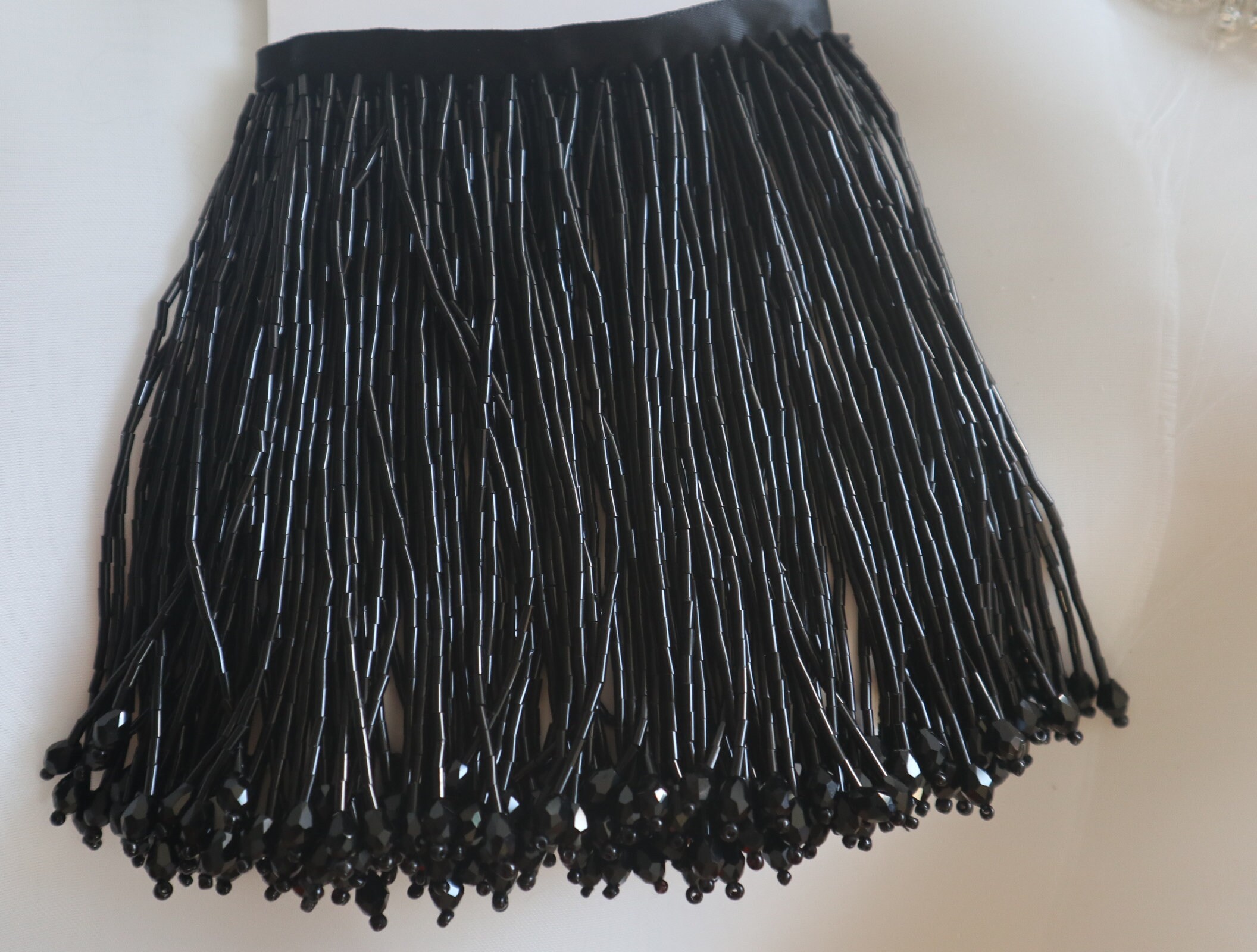 Black Heavy Bead Fringe Trim for Haute Couture Handmade Bead - Etsy