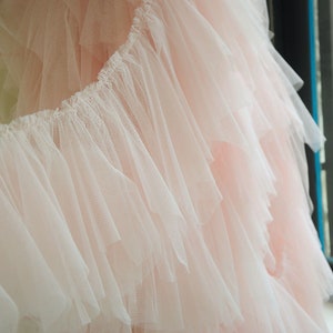 Light Pink Ruffled Tulle Fabric 3D Ruffled Tulle Lace Trim | Etsy