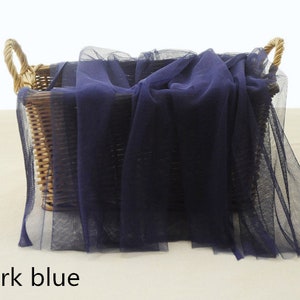 Dark Blue Navy Blue Netting Mesh Fabric, Tulle Fabric by the Yard Multi ...