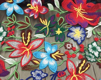 Multi Colors Heavy Embroidered Floral Lace Fabric Mesh - Etsy