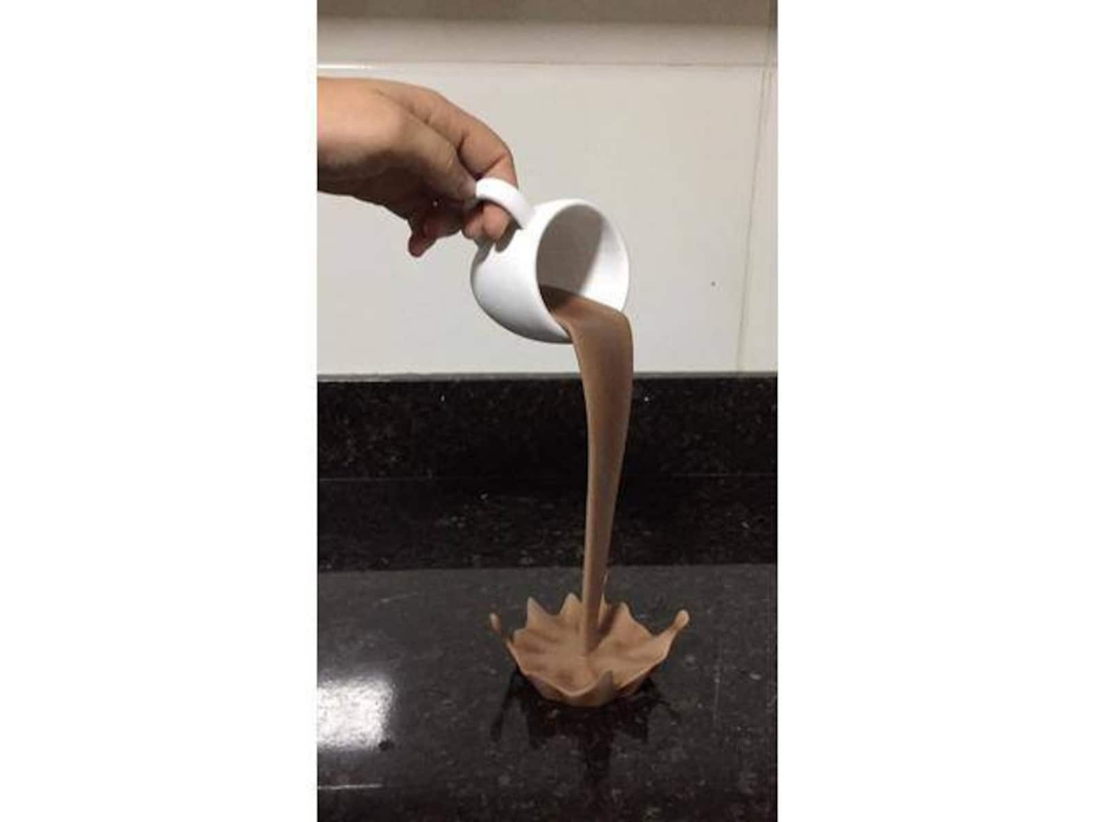 Floating Coffee Cup Mug Sculpture Kitchen Decor Pouring Spilling - Etsy