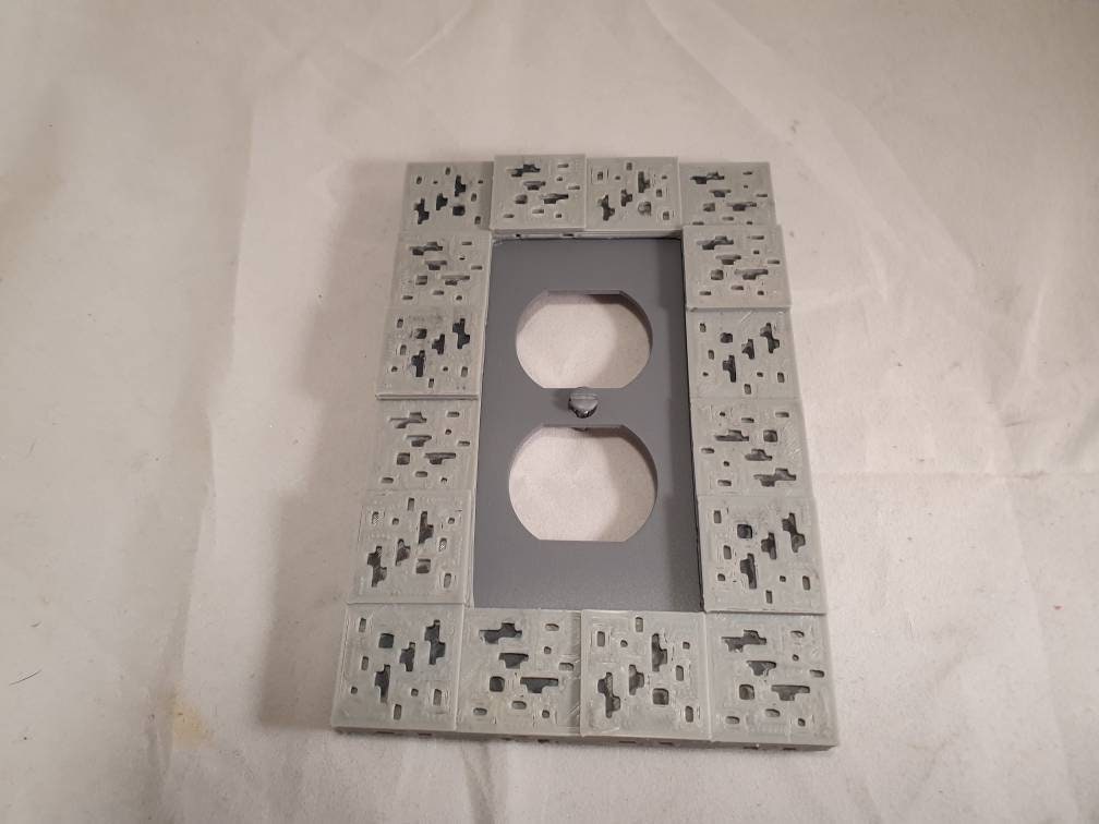 Stone brick Minecraft style light switch outlet plate cover | Etsy