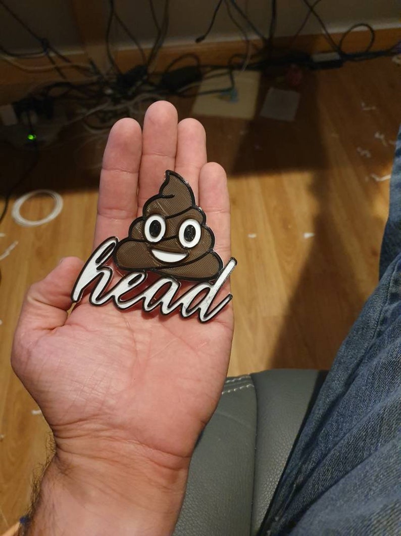Funny Poop Emoji Bathroom Signs Head Aww Oh and Magnet | Etsy