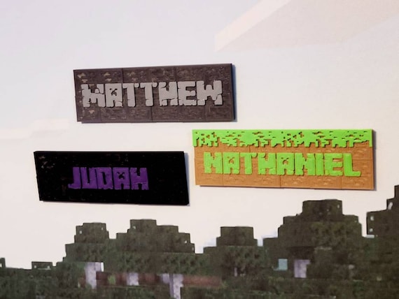 Custom Block Plates Name Minecraft Sign - Etsy