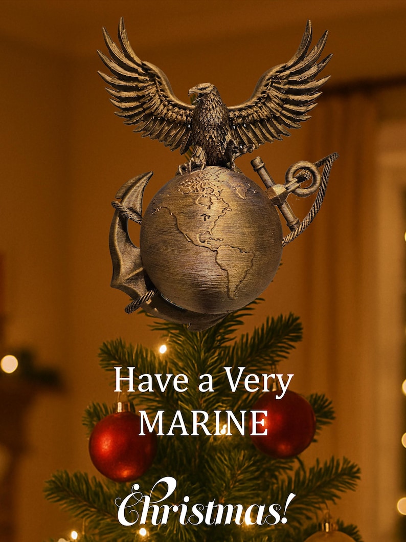 Eagle Globe and Anchor Christmas Tree Star Topper | Military | USMC ...