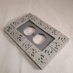 Stone Brick Minecraft Style Light Switch Outlet Plate Cover Bedroom ...