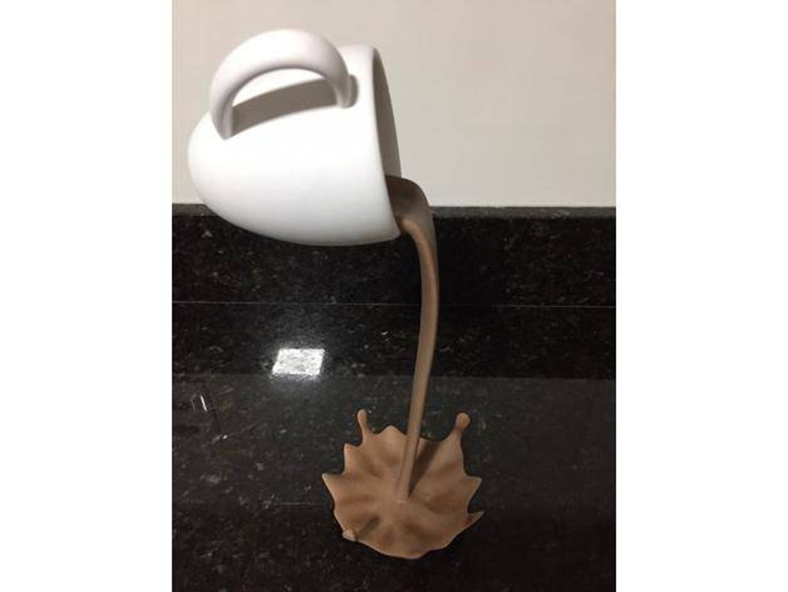 Floating Coffee Cup Mug Sculpture Kitchen Decor Pouring Spilling - Etsy
