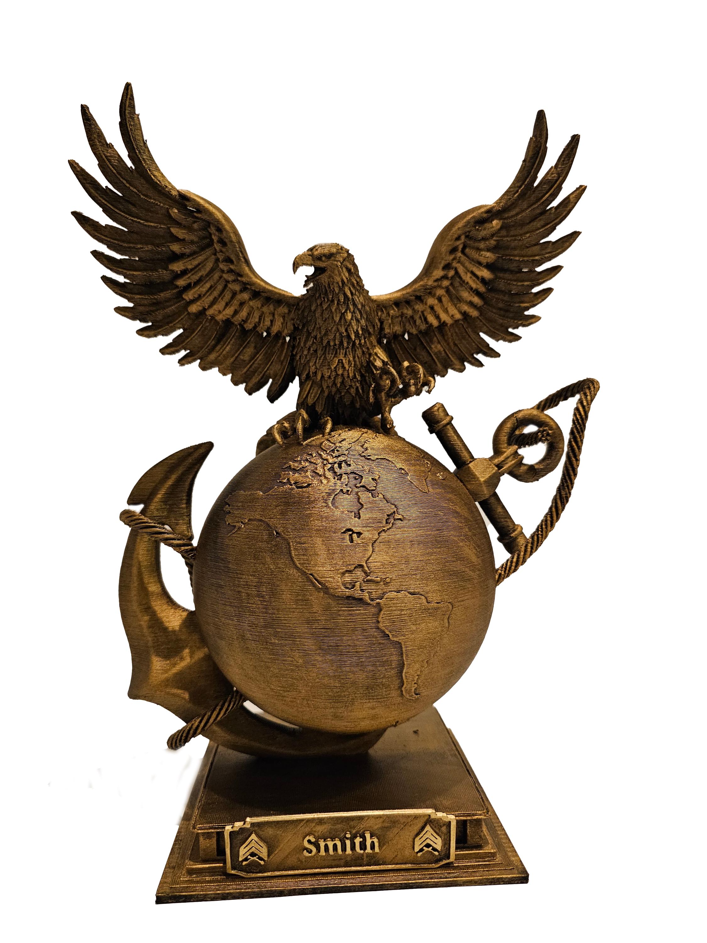 USMC 3D Traditional Eagle Globe and Anchor Marine Corps Military Emblem ...
