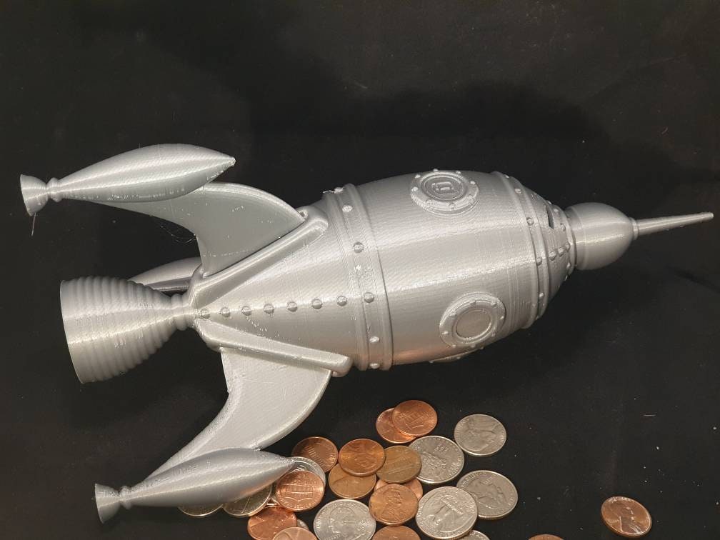 Rocket Ship Coin Bank Piggy Bank Space Bedroom Decor | Etsy