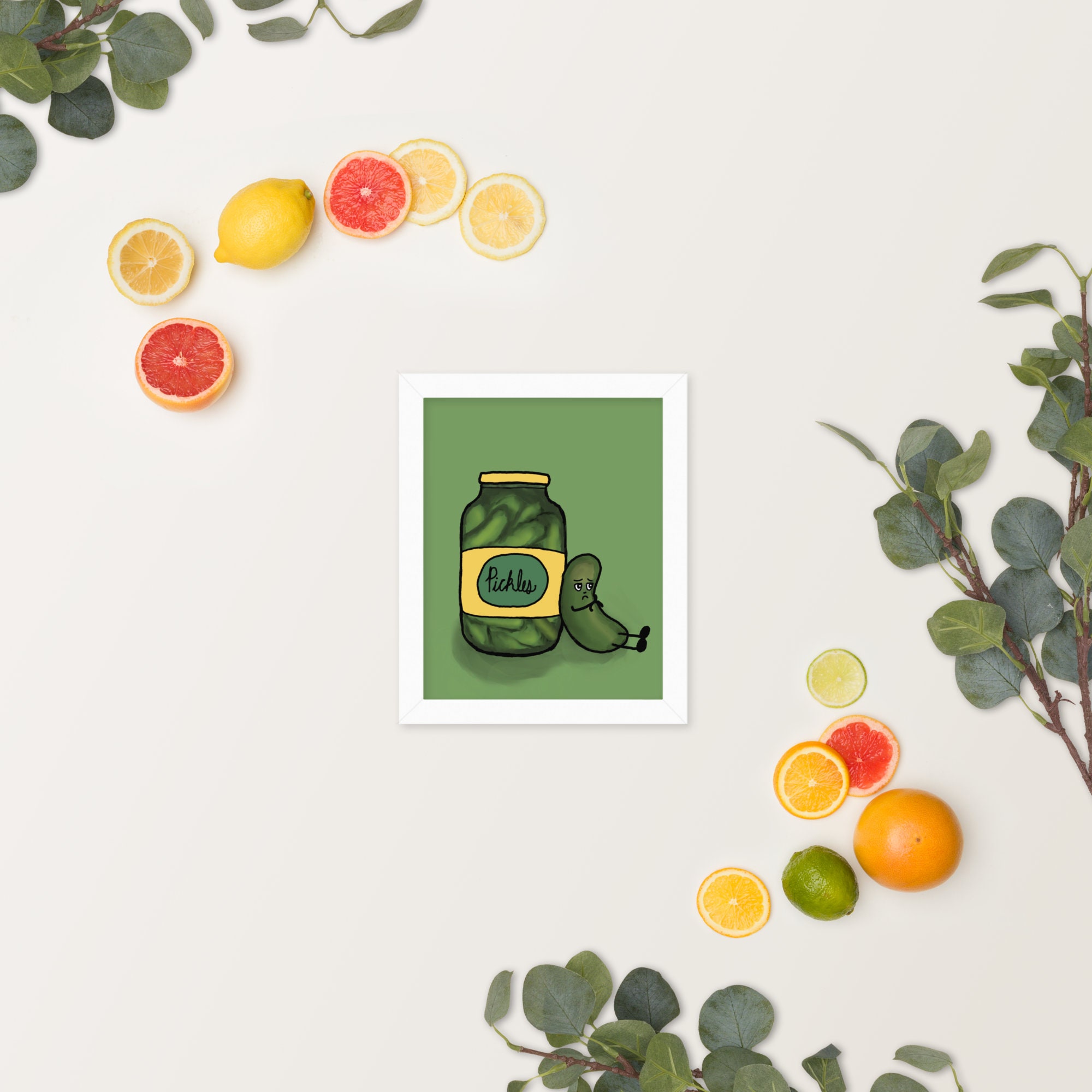 The Lonely Pickle Digital Art Print, Pickle Lover Gift, Pickle Wall Art ...