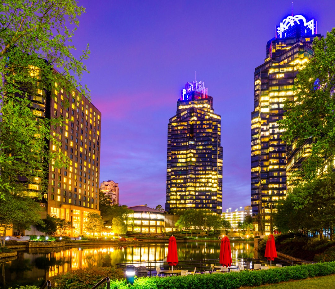 Concourse Towers Sandy Springs Georgia Architecture Urban Night Skyline ...