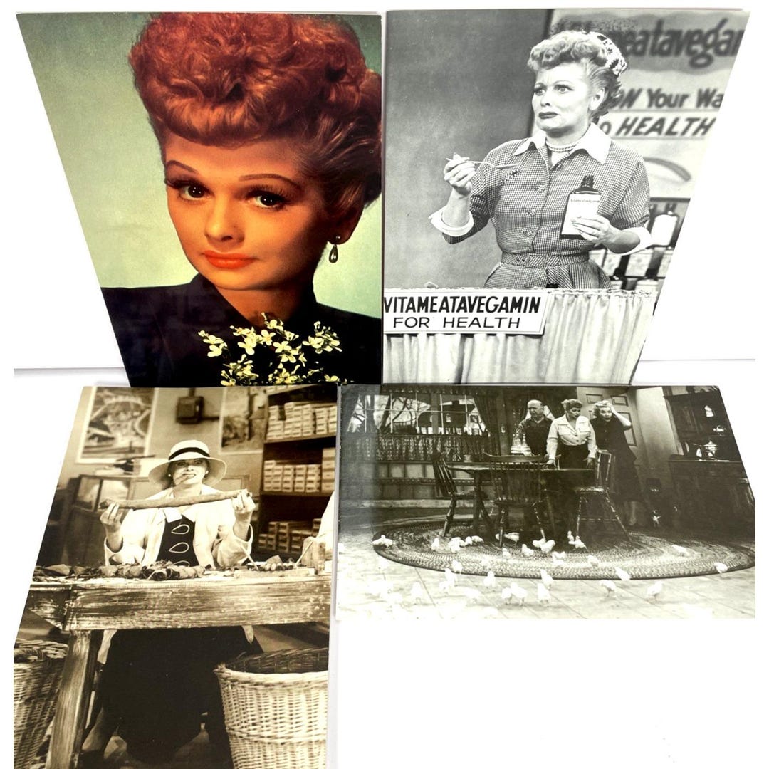 Postcards the I Love Lucy 1950s TV Show 4 Promotional Cards Unposted ...