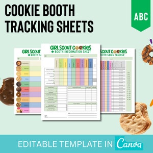 ABC Girl Scout Cookie Booth Tracking Sheets - Etsy
