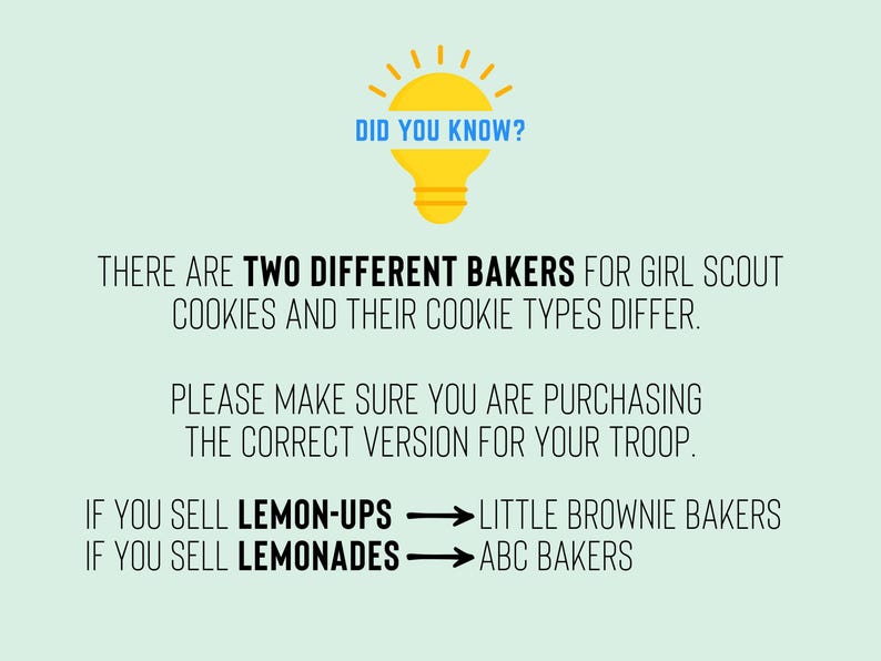 UPDATED 2026!! ABC Girl Scout Cookie Menu With QR Code - Etsy