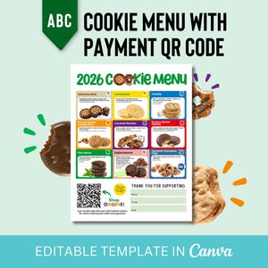 UPDATED 2026!! ABC Girl Scout Cookie Menu With QR Code - Etsy