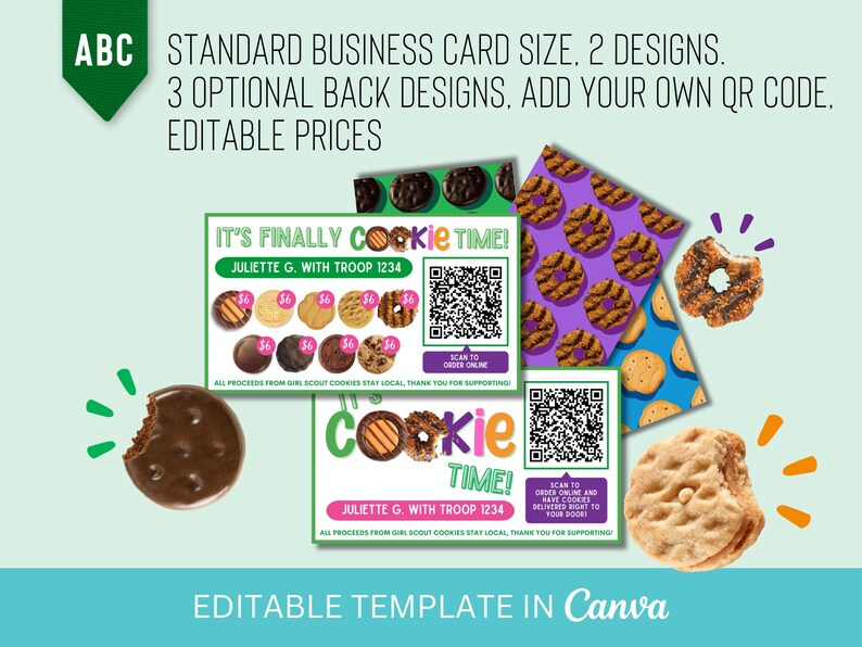 UPDATED 2026!! ABC Cookie Business Cards With QR Code - Etsy