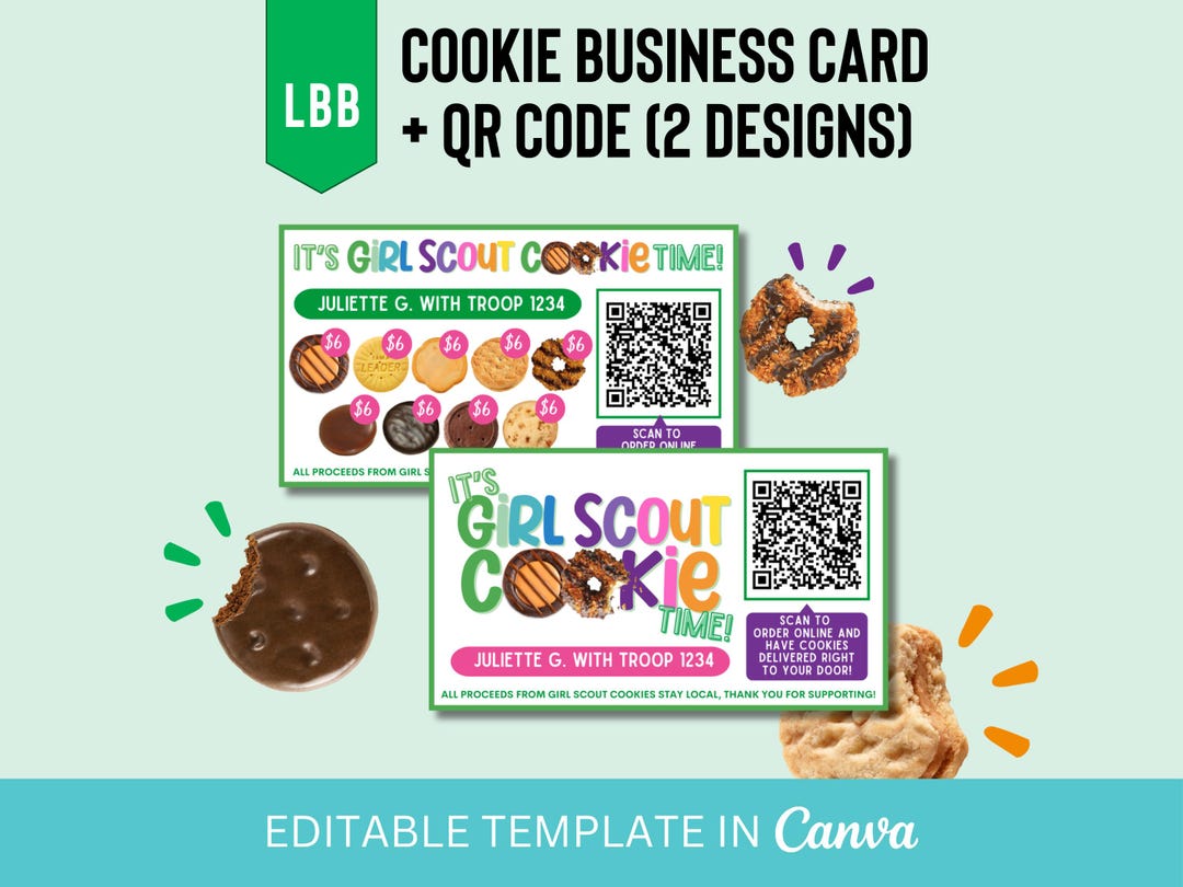 2026 UPDATED!! LBB Cookie Business Cards With QR Code - Etsy