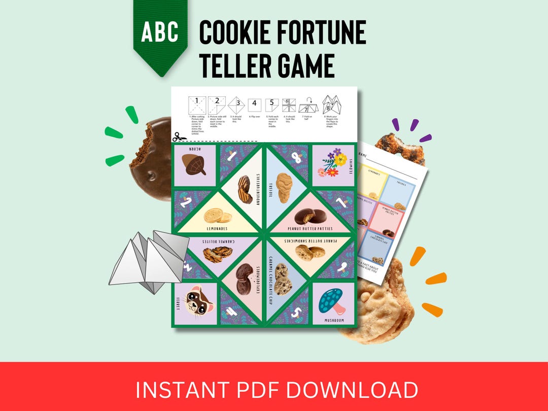 2026 UPDATED!! ABC Girl Scout Cookie Fortune Teller Game - Etsy