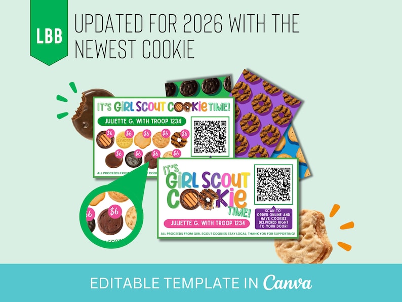 2026 UPDATED!! LBB Cookie Business Cards With QR Code - Etsy
