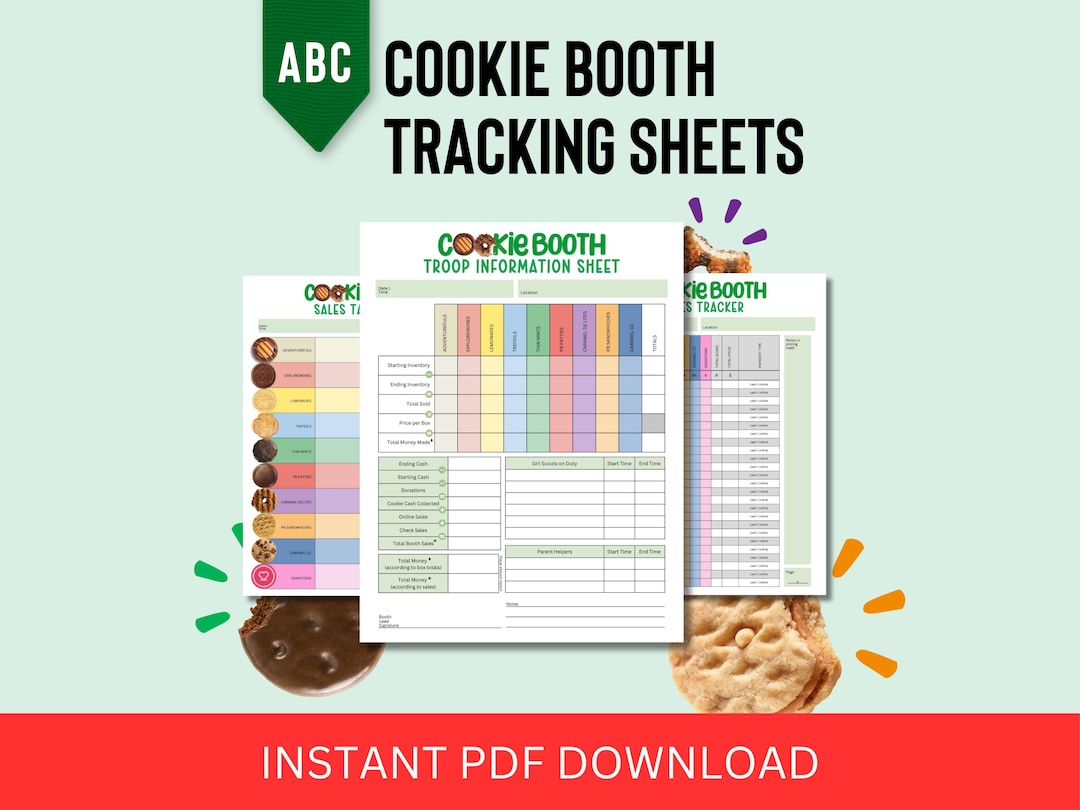 UPDATED 2026!! ABC Cookie Booth Tracker Sheets - Etsy