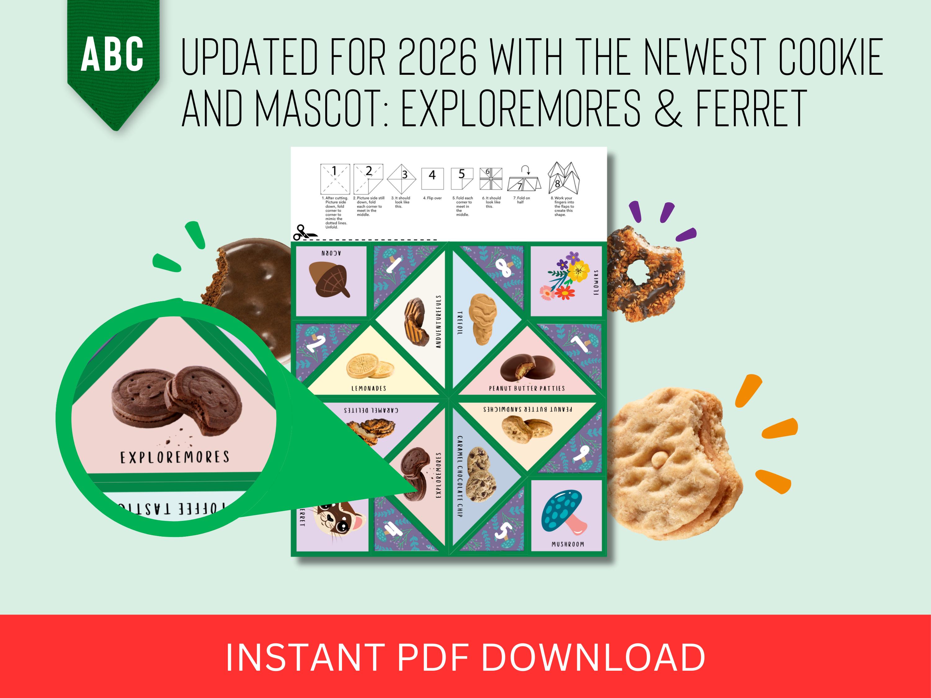 2026 UPDATED!! ABC Girl Scout Cookie Fortune Teller Game - Etsy