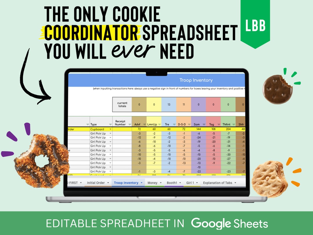 LBB Cookie Consultant/coordinator/mom Spreadsheet - Etsy