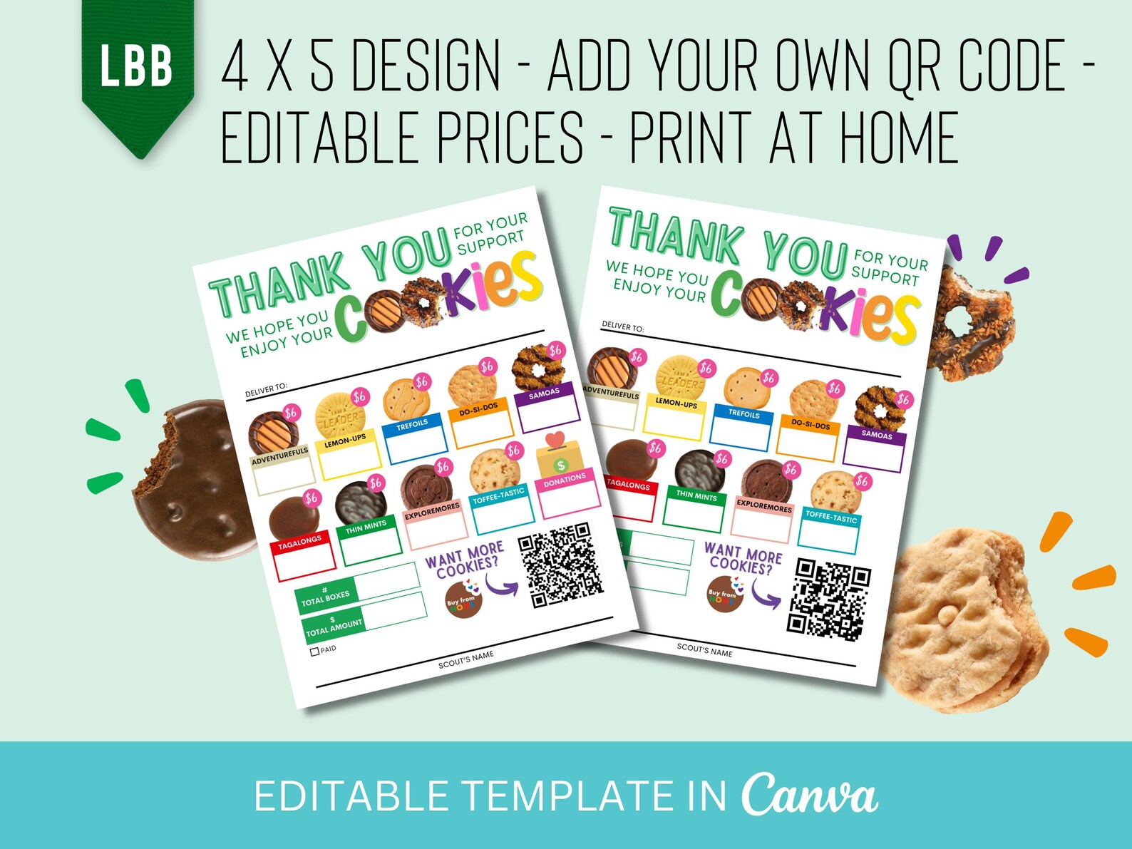 2026 UPDATED!! LBB Girl Scout Cookie Delivery and Thank You Card ...