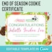 Girl Scout Cookie Certificate End of Season Digital Template Canva - Etsy