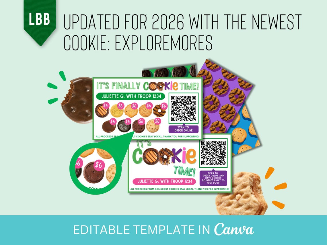 2026 UPDATED!! LBB Cookie Business Cards With QR Code - Etsy