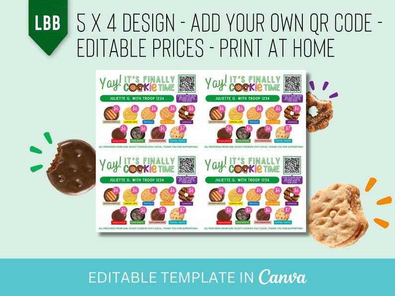 2026 UPDATED!! LBB Cookie Marketing Handout With QR Code - Postcard ...