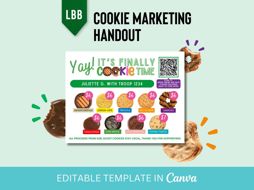 2026 UPDATED!! LBB Cookie Marketing Handout With QR Code - Postcard ...