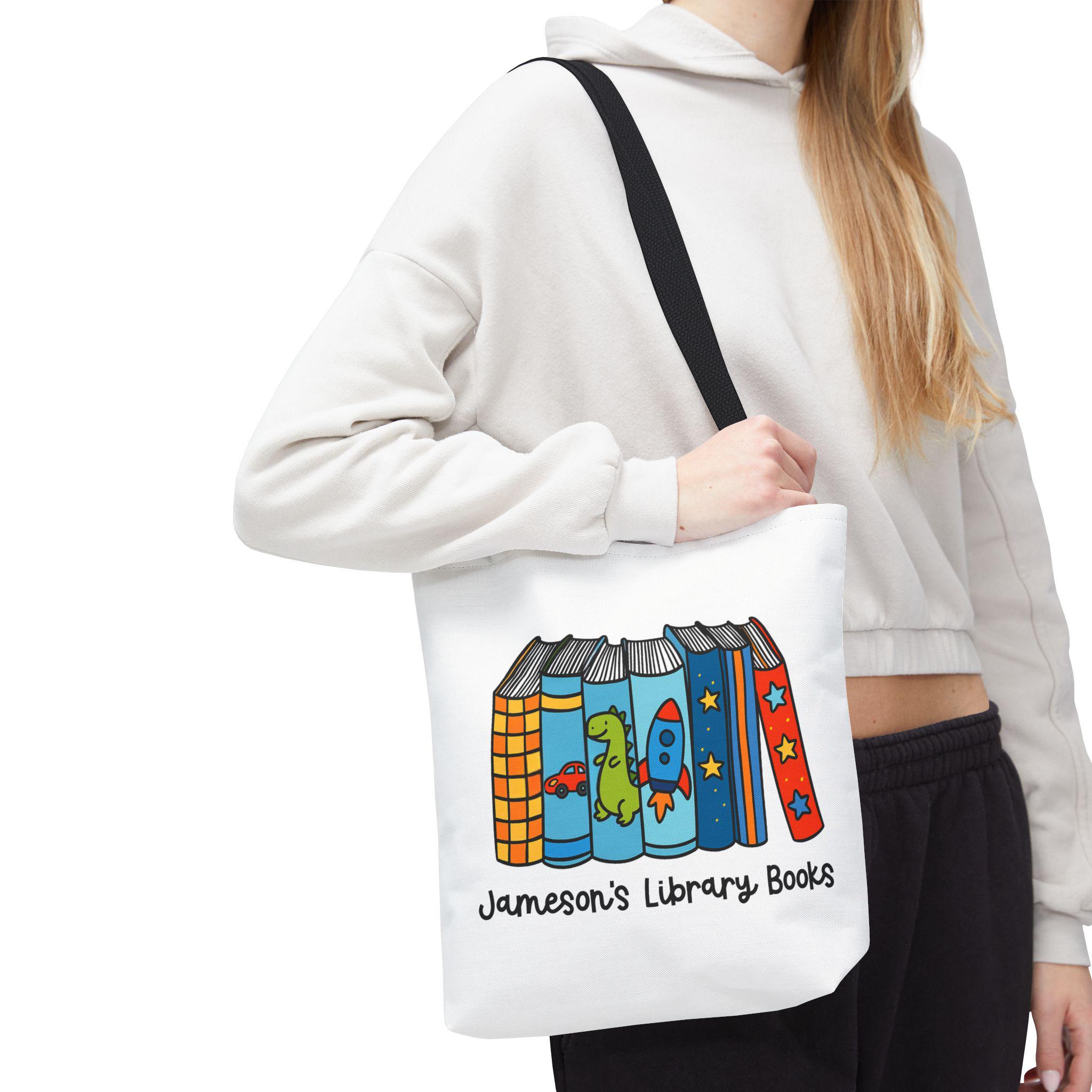 Personalized Library Books Tote Bag for Kids | Boy - Etsy