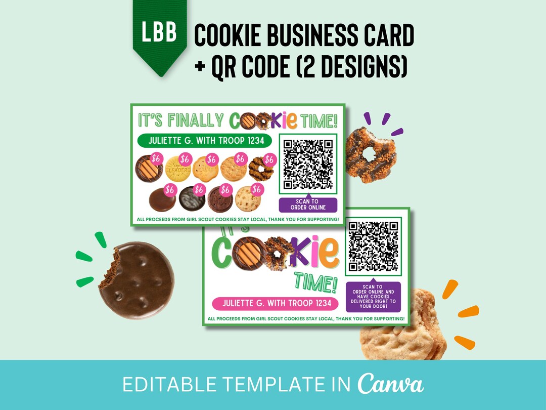2026 UPDATED!! LBB Cookie Business Cards With QR Code - Etsy