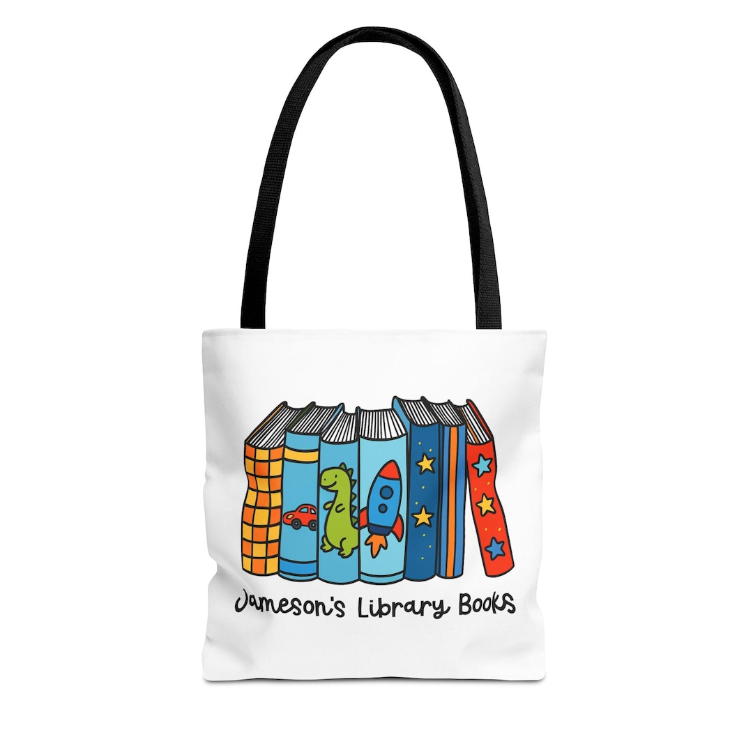 Personalized Library Books Tote Bag for Kids | Boy - Etsy