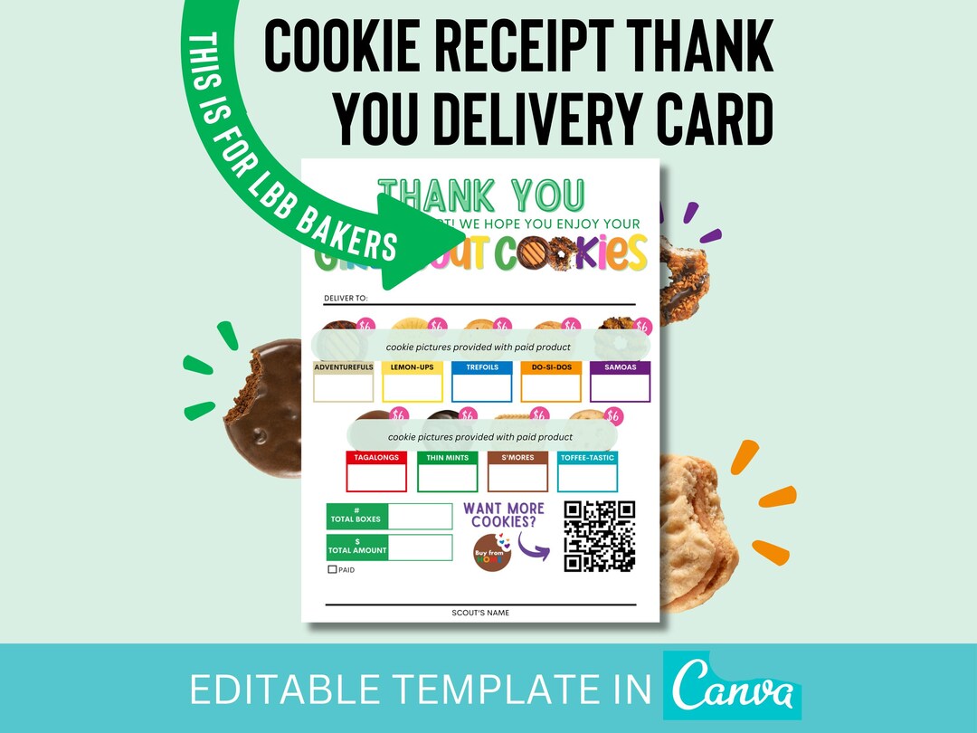 LBB Girl Scout Cookie Delivery and Thank You Card Digital Template ...