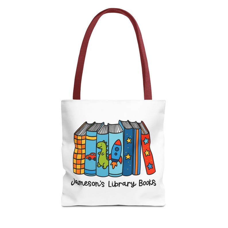 Personalized Library Books Tote Bag for Kids | Boy - Etsy