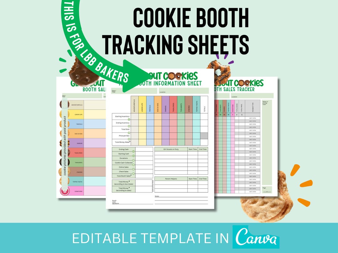 LBB Cookie Booth Tracker Sheets - Etsy
