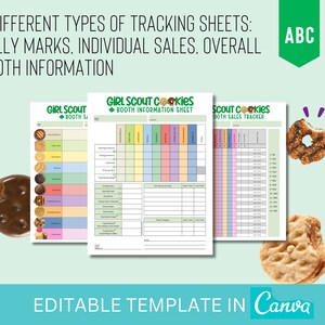 ABC Girl Scout Cookie Booth Tracking Sheets - Etsy