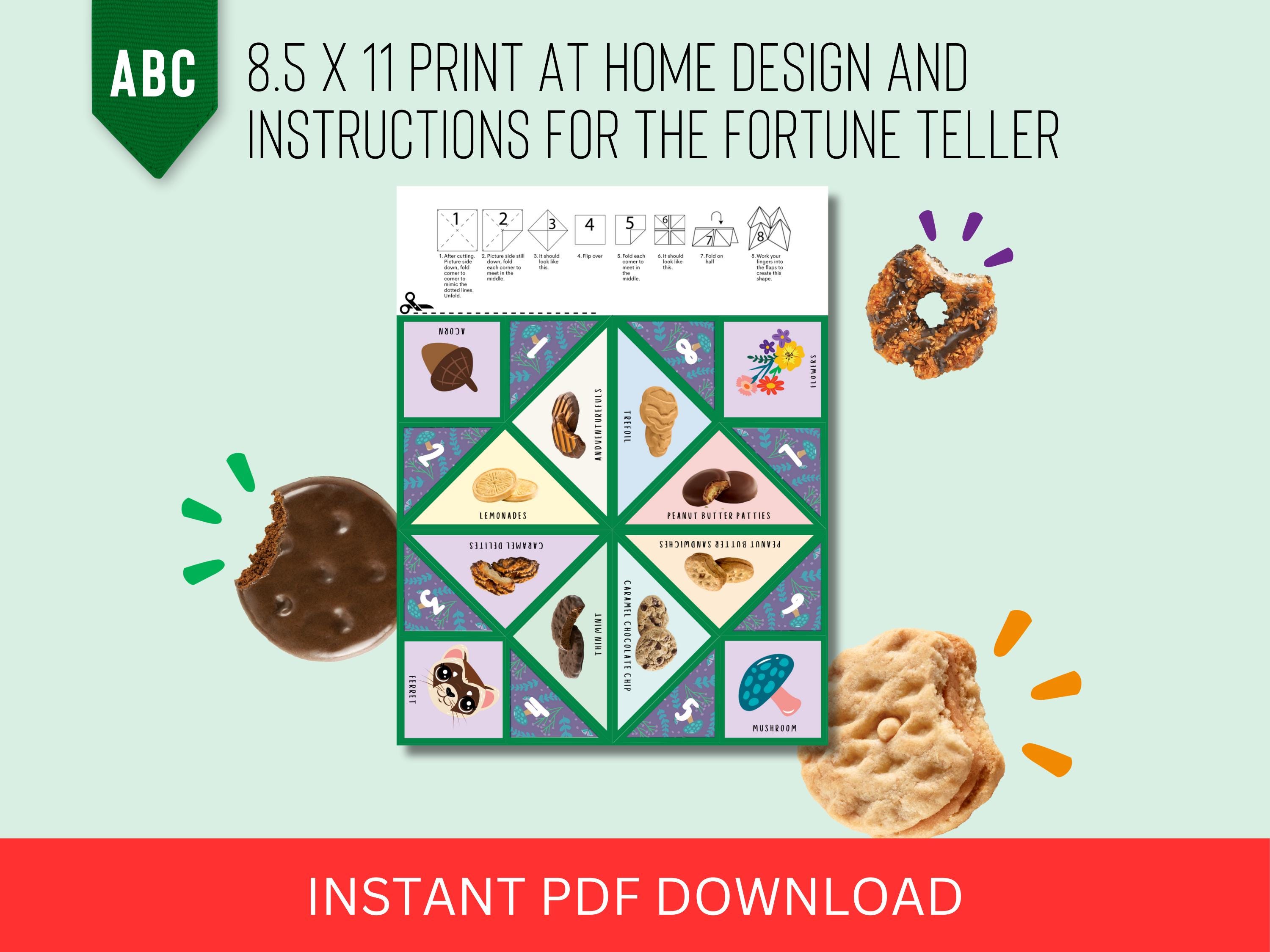 2026 UPDATED!! ABC Girl Scout Cookie Fortune Teller Game - Etsy