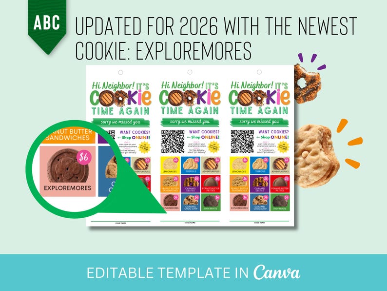 UPDATED 2026!! ABC Girl Scout Door Hanger With QR Code - Etsy